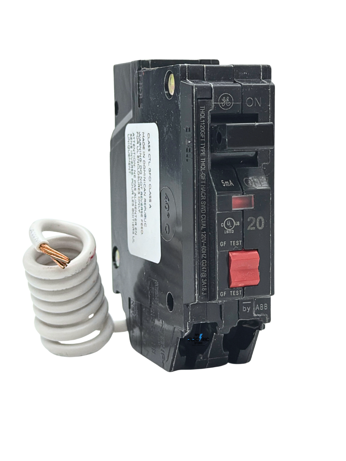 GE THQL1120GFT 20A GFCI Circuit Breaker | Ground Fault Protection | My ...